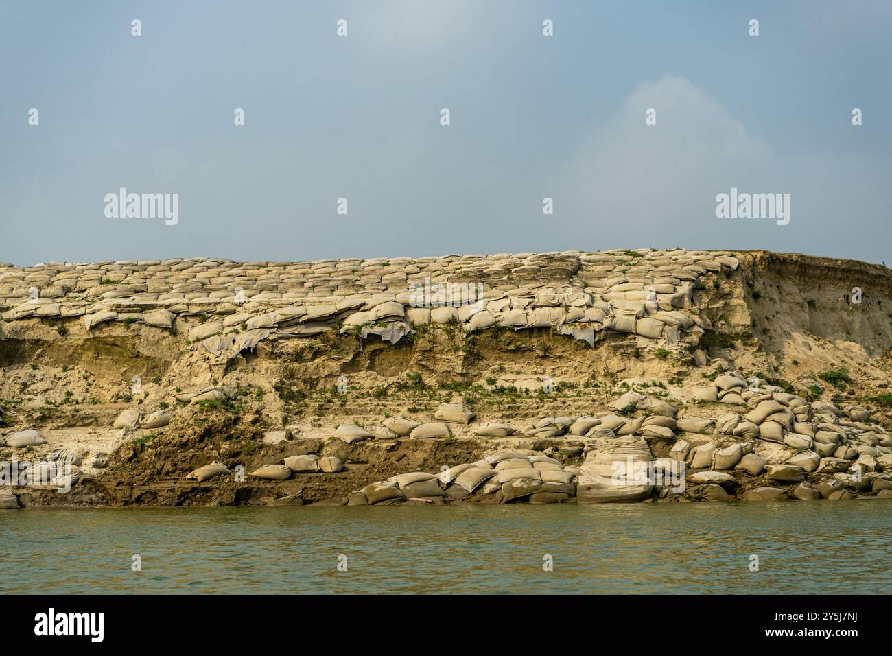 geobags sandbags to protect the riverbank from erosion and flooding ...