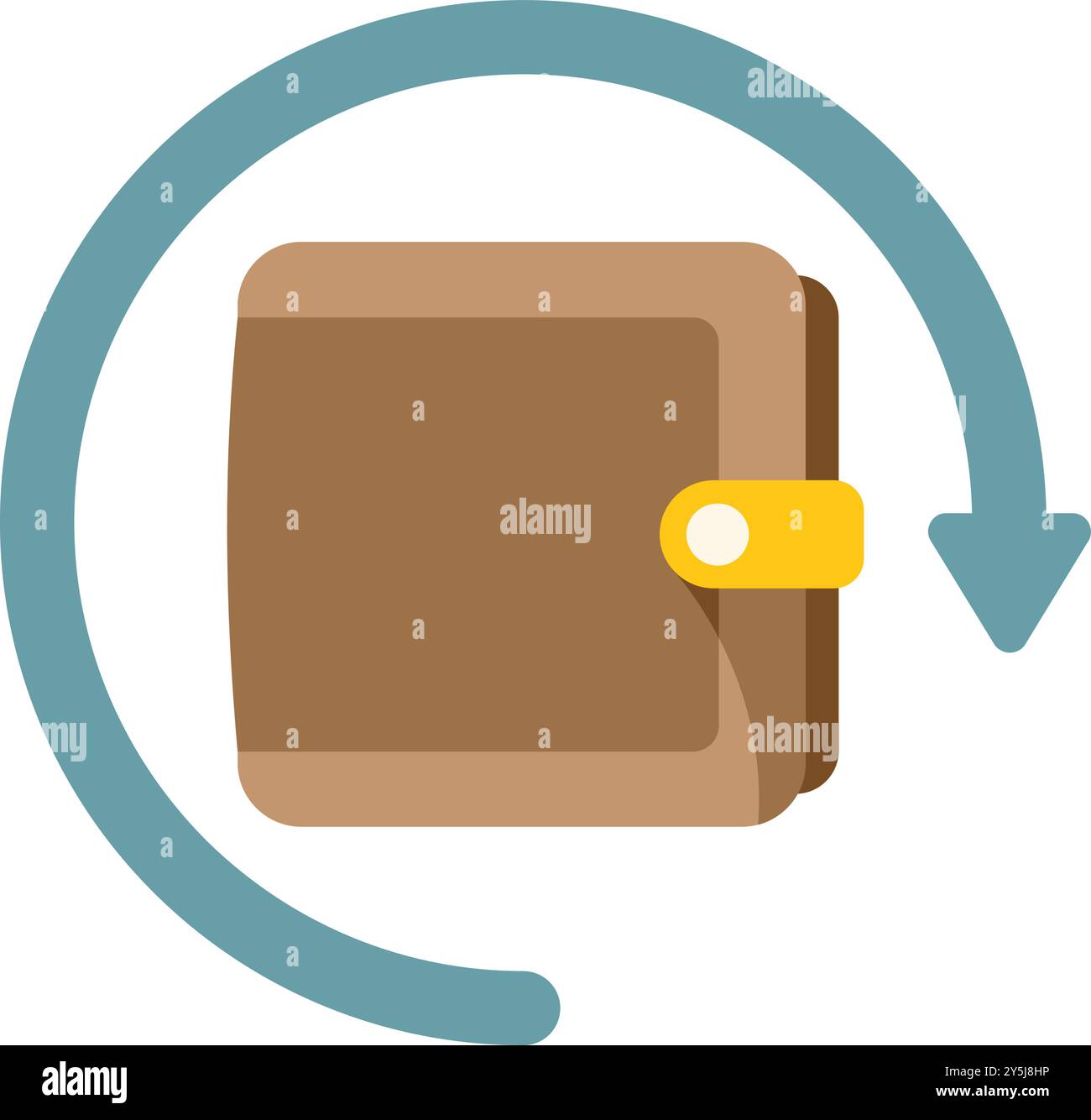 Money turnover with wallet rotating with arrow describing a circle ...
