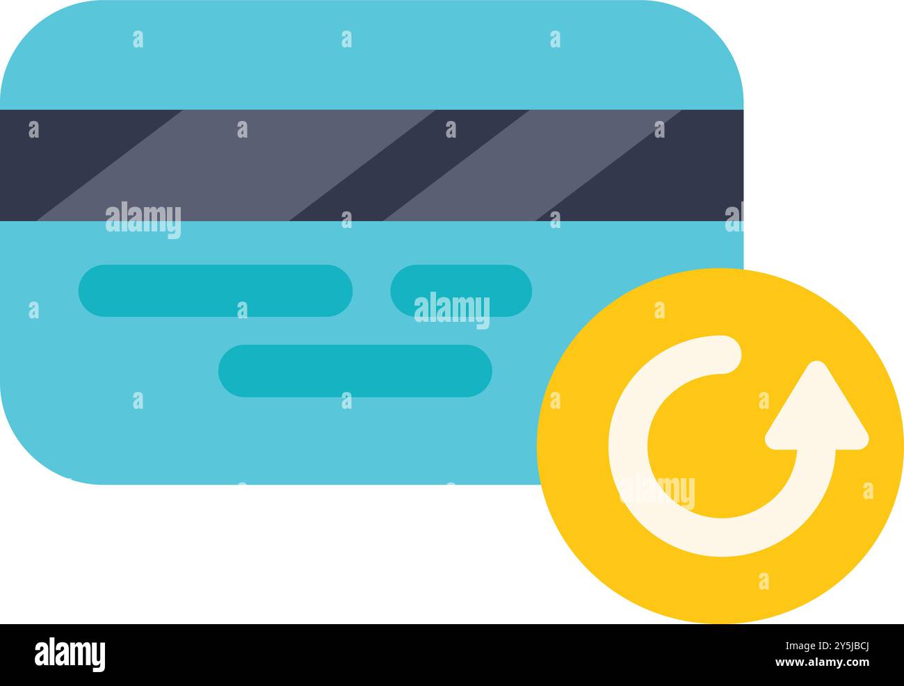 Recurring payment concept with credit card and reload arrow icon ...