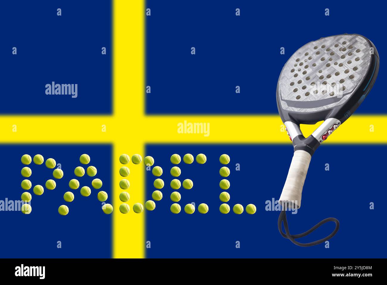 Sweden Flag and padel tennis racket Stock Photo - Alamy