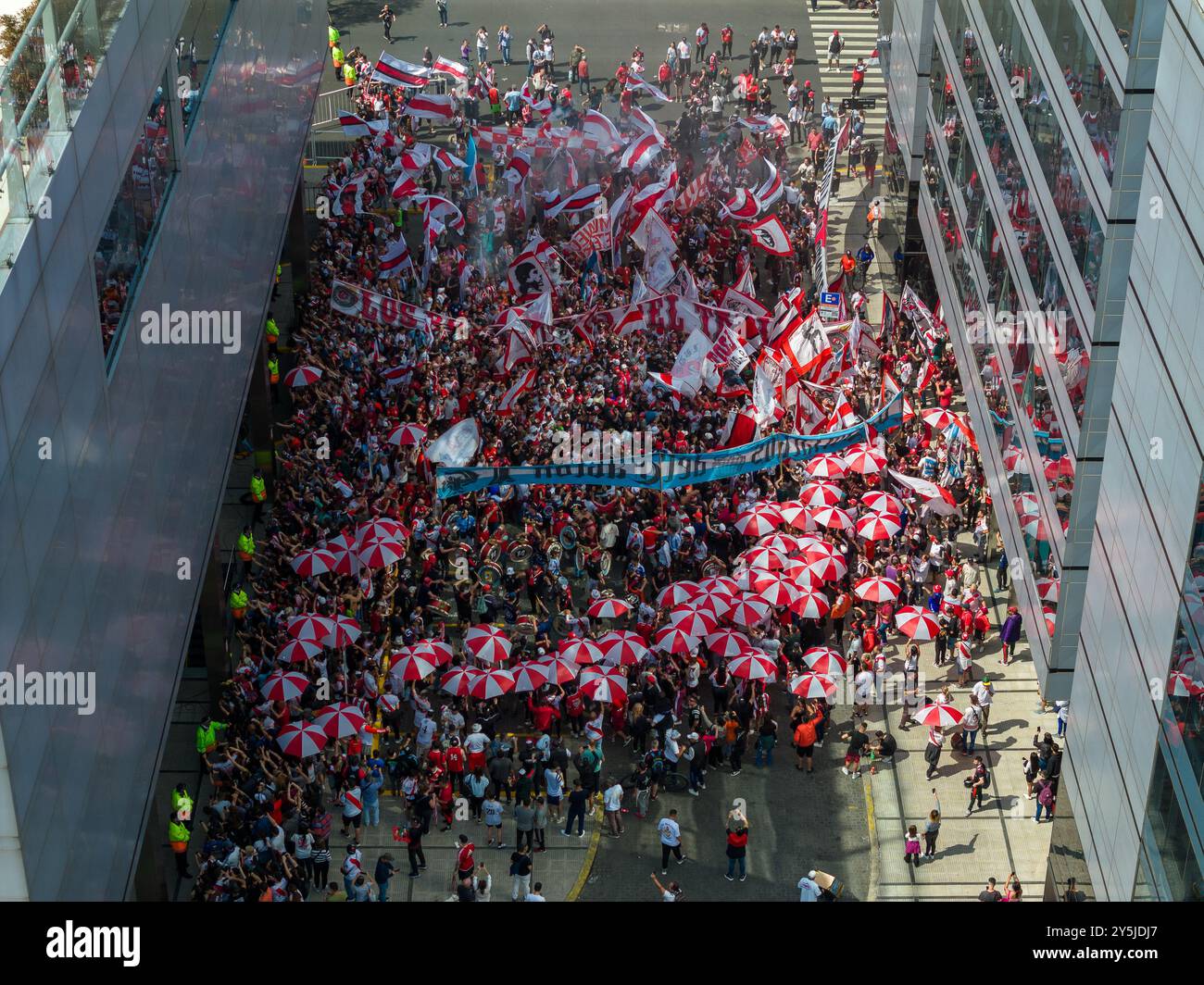 Buenos Aires, Argentina, September 21, 2024: River Plate fans walking ...