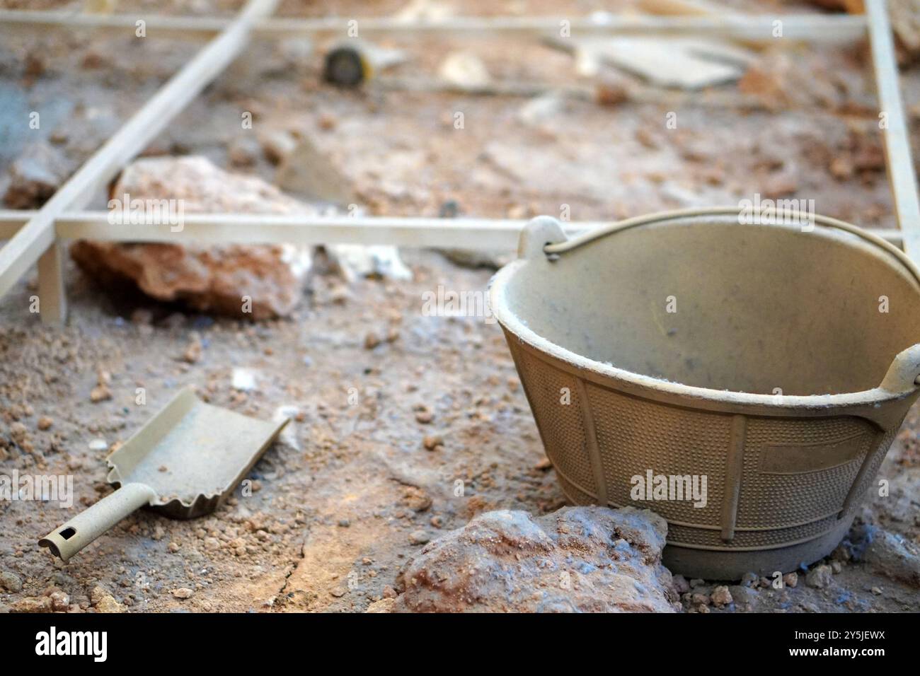 tools of an excavation in search of archaeological and paleontological ...