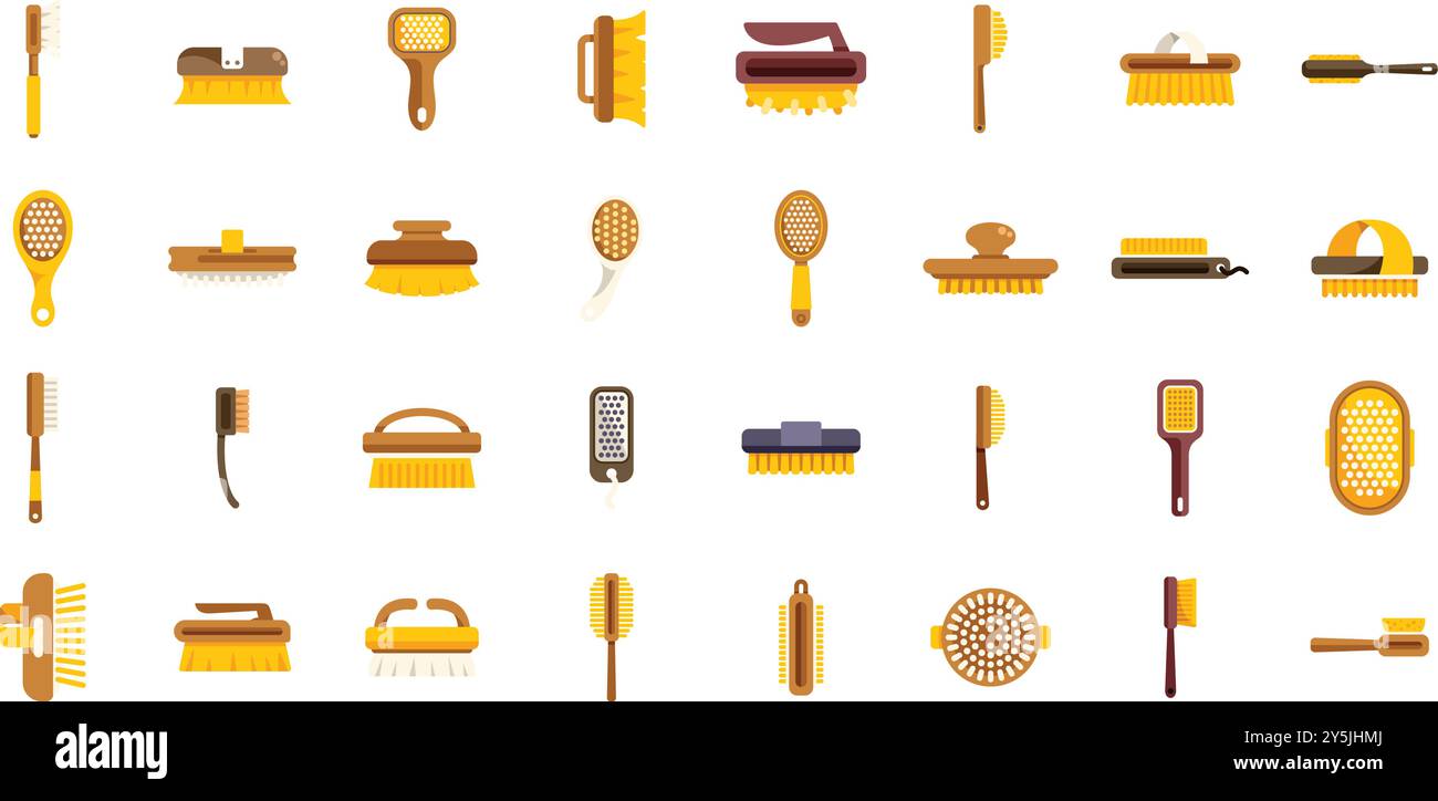 Variety of brushes are displayed, showcasing different shapes, sizes ...