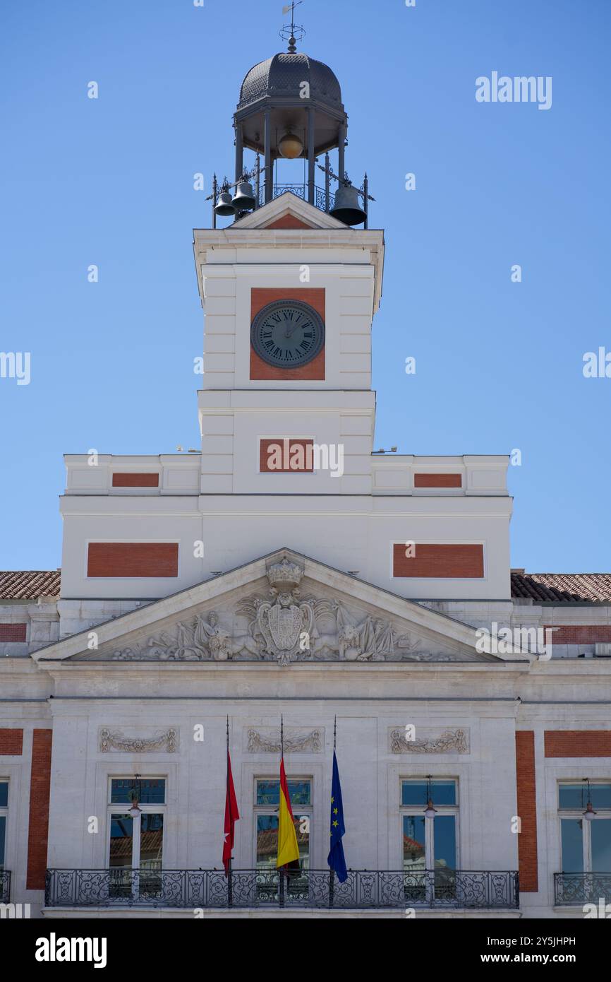 Madrid, Spain; August, 7, 2023: Centennial clock, emblematic of the ...