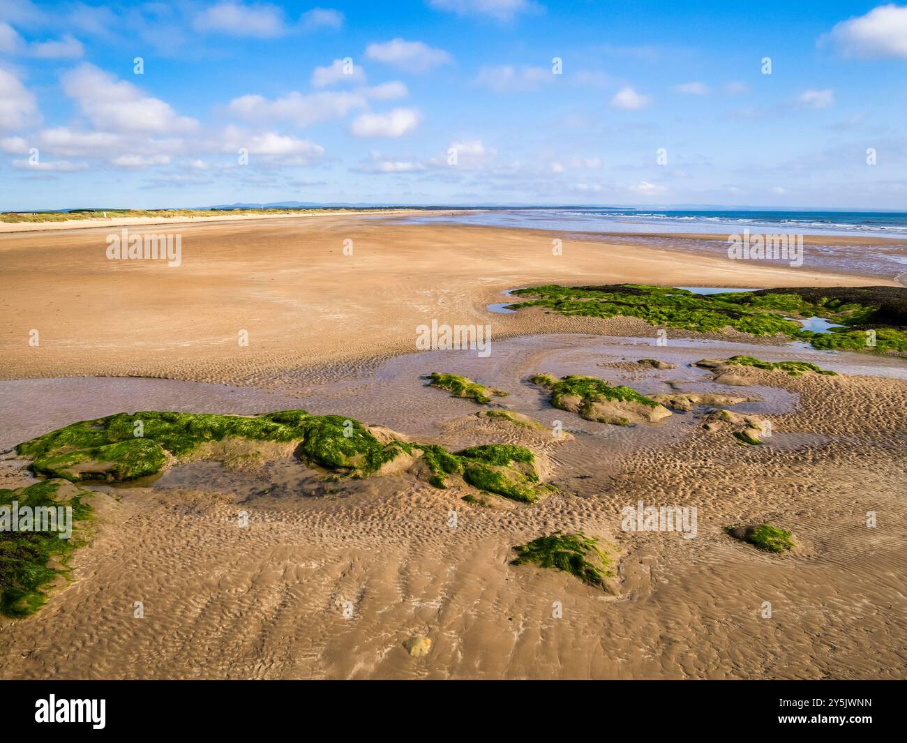 St Andrews Beach, Fife, Scotland, at low tide, the beach where the ...