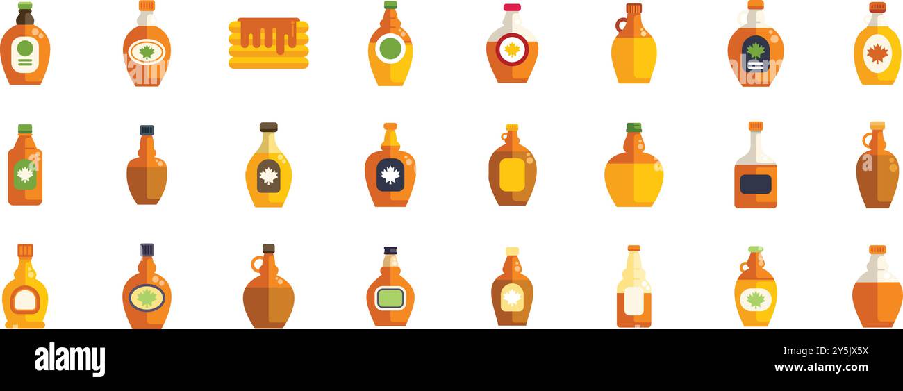 This set features a variety of maple syrup bottles, perfect for ...