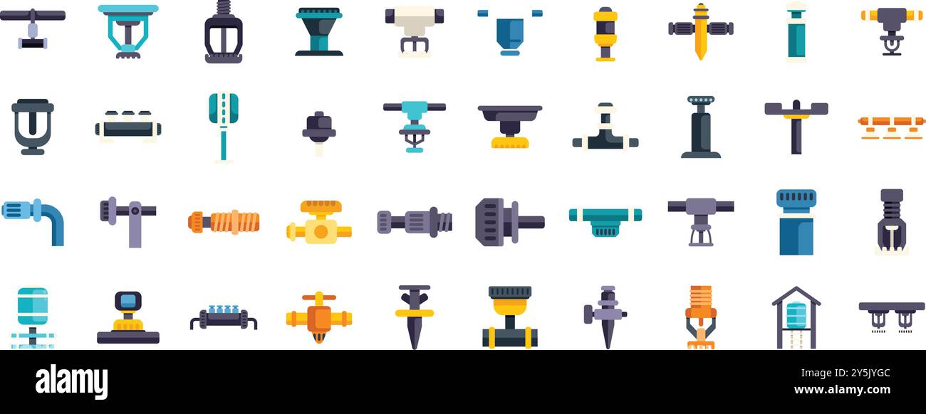 This set of icons is perfect for illustrating irrigation systems, water ...