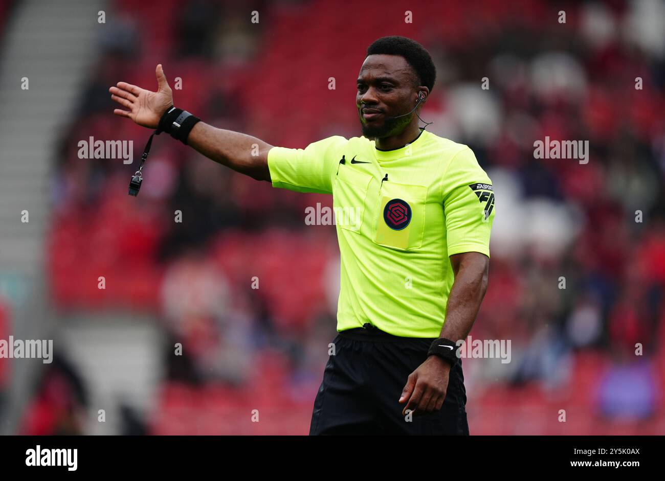 Referee Adewunmi Soneye during the Barclays Women's Super League match ...