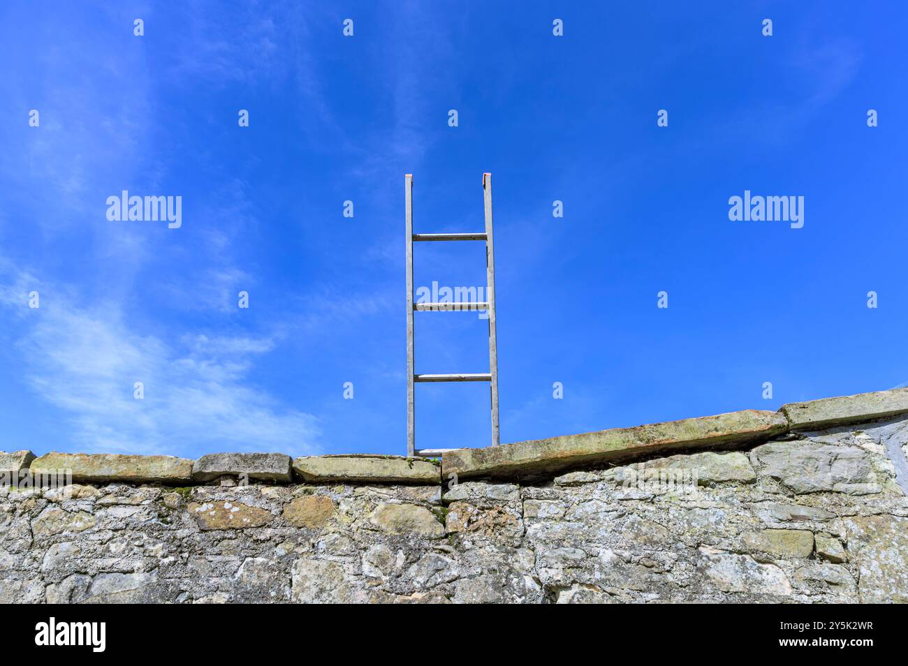 A ladder leaning against a wall Stock Photo - Alamy