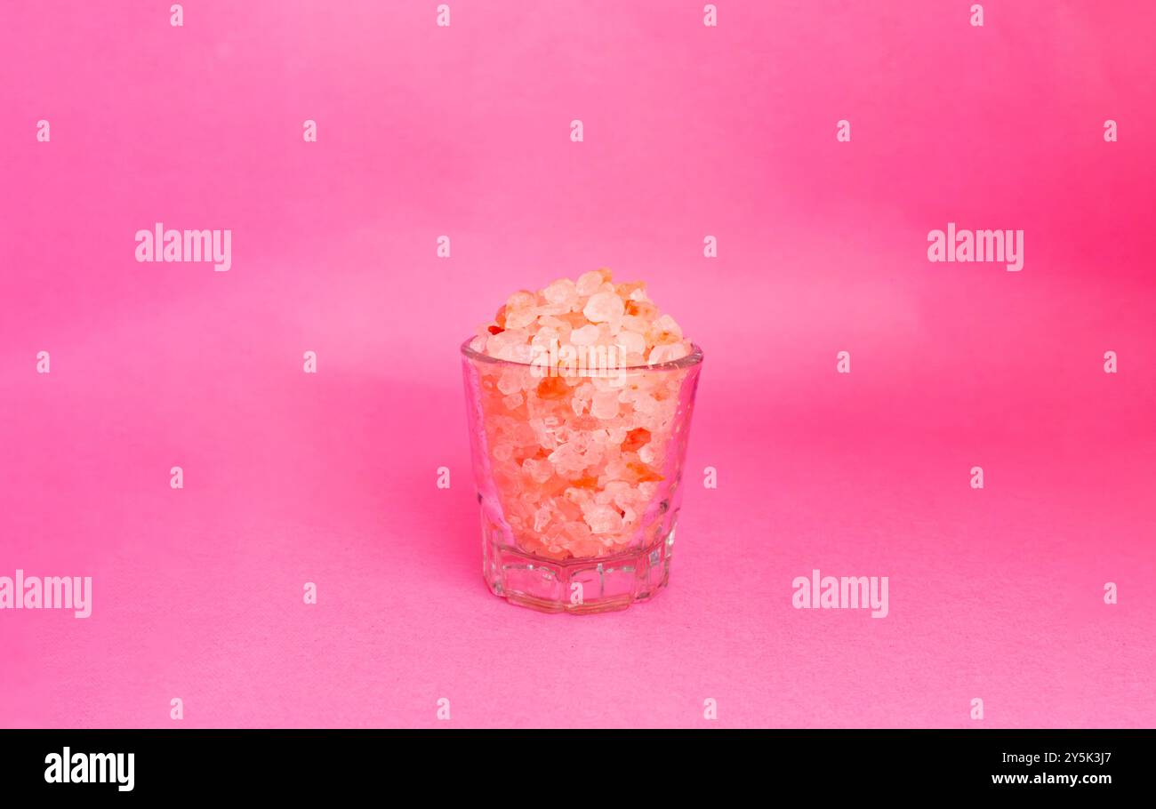 Himalayan Pink Salt Isolated in a small glass bowl Rock Salt Sire Noon ...