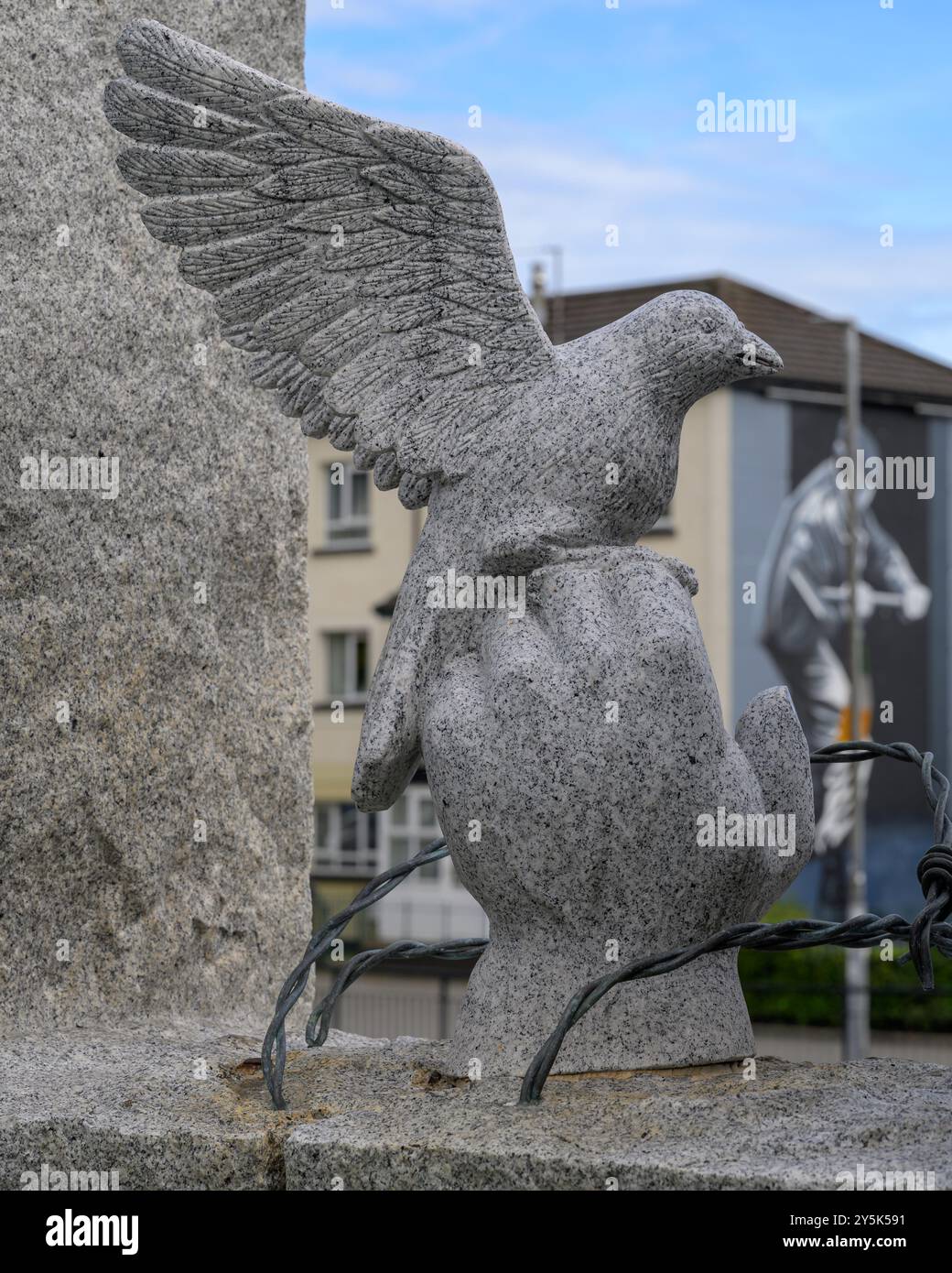 A view of a dove which is part of the H Block hunger strike memorial in ...