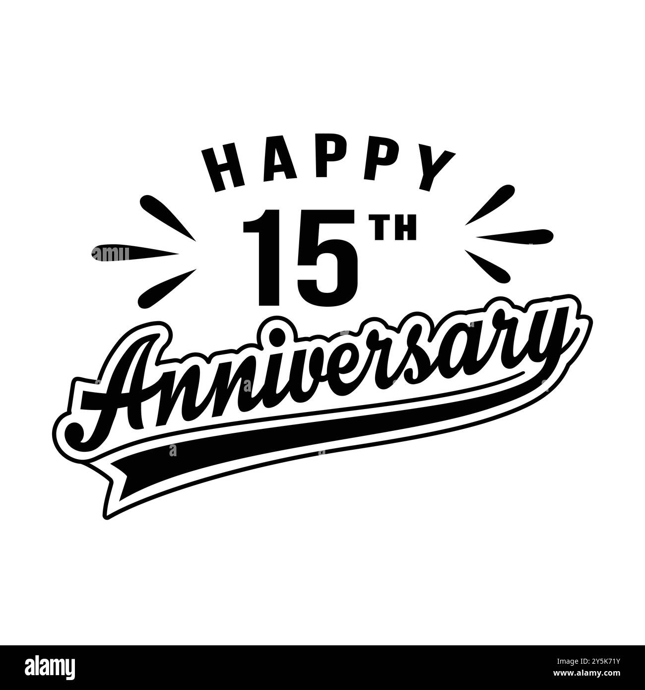 Happy 15th Anniversary. 15 years anniversary design. Vector and illustration Stock Vector Image ...