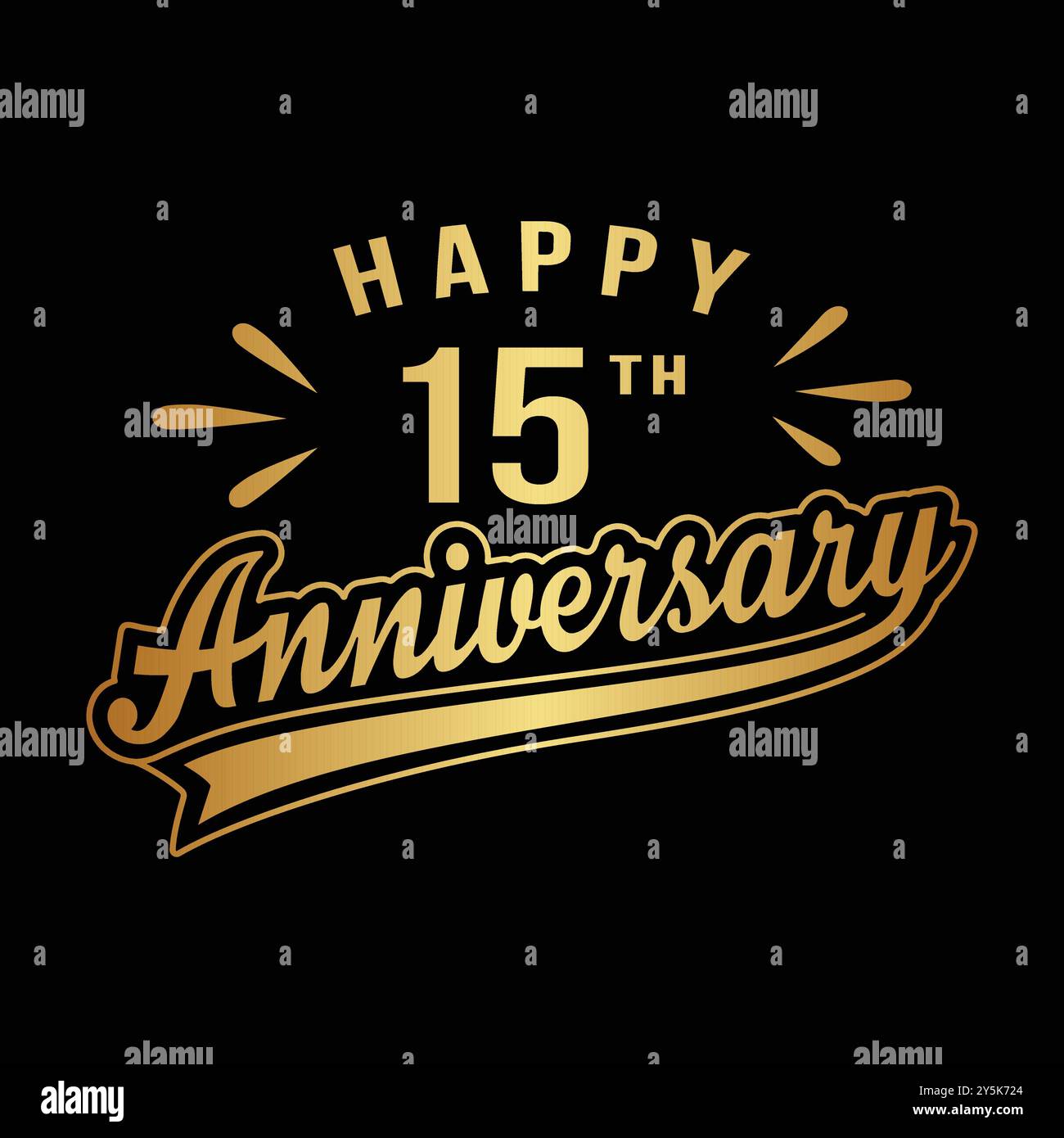 Happy 15th Anniversary. 15 years anniversary design. Vector and illustration Stock Vector Image ...