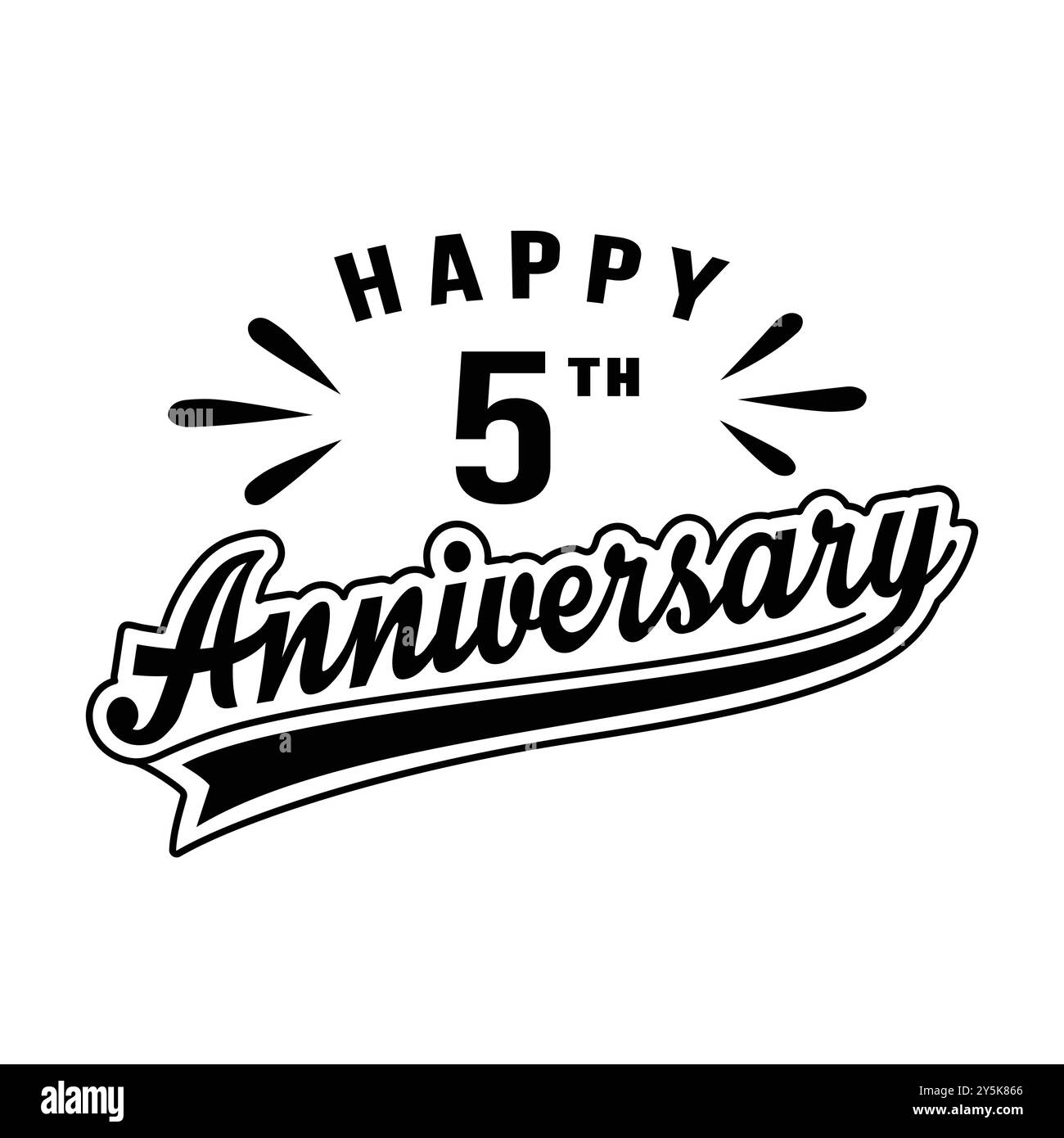 Happy 5th Anniversary. 5 years anniversary design. Vector and ...