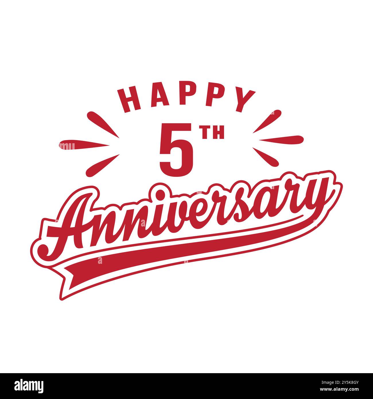 Happy 5th Anniversary. 5 years anniversary design. Vector and ...