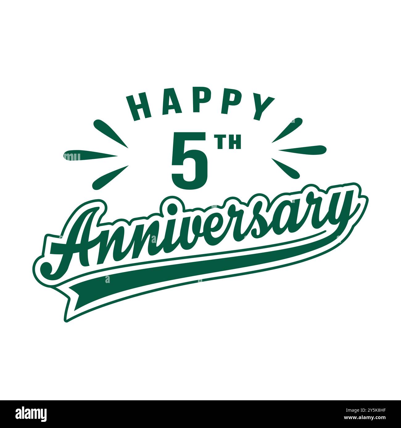 Happy 5th Anniversary. 5 years anniversary design. Vector and ...