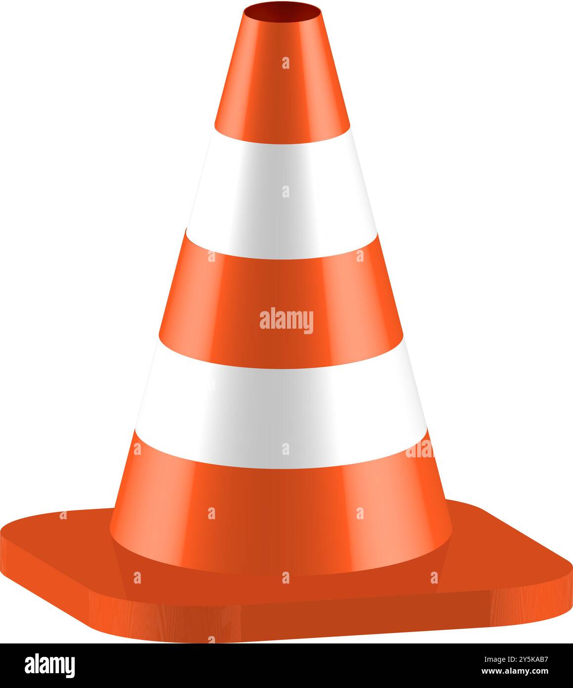 plastic orange white traffic cone. Vector illustration Stock Vector ...