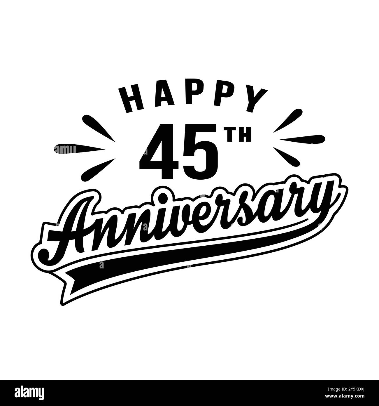 Happy 45th Anniversary. 45 years anniversary design. Vector and ...
