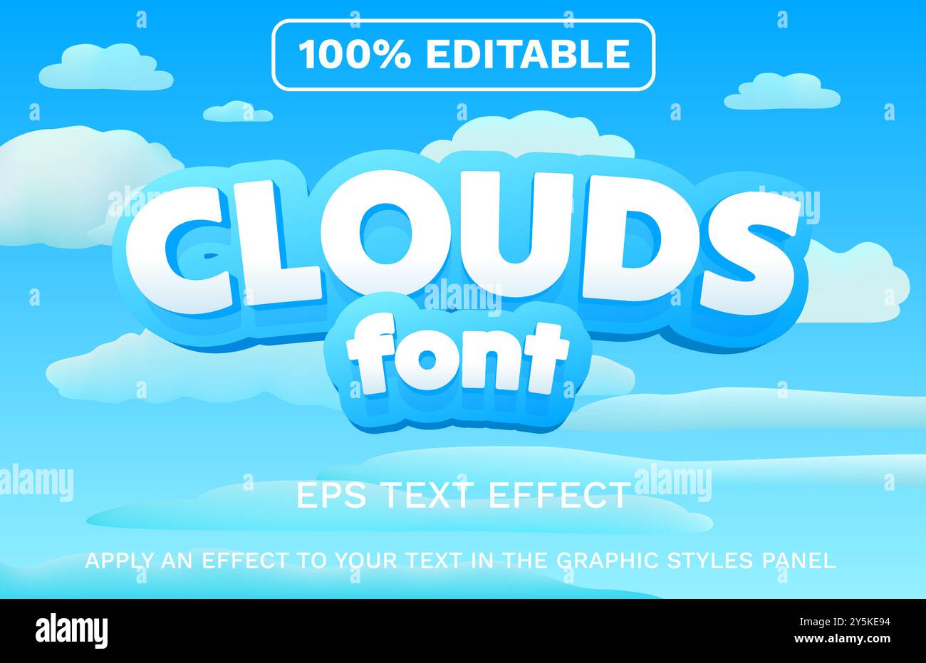 Editable text effect. Clouds font, Flash sale template. Retro style. Vector Stock Vector Image ...