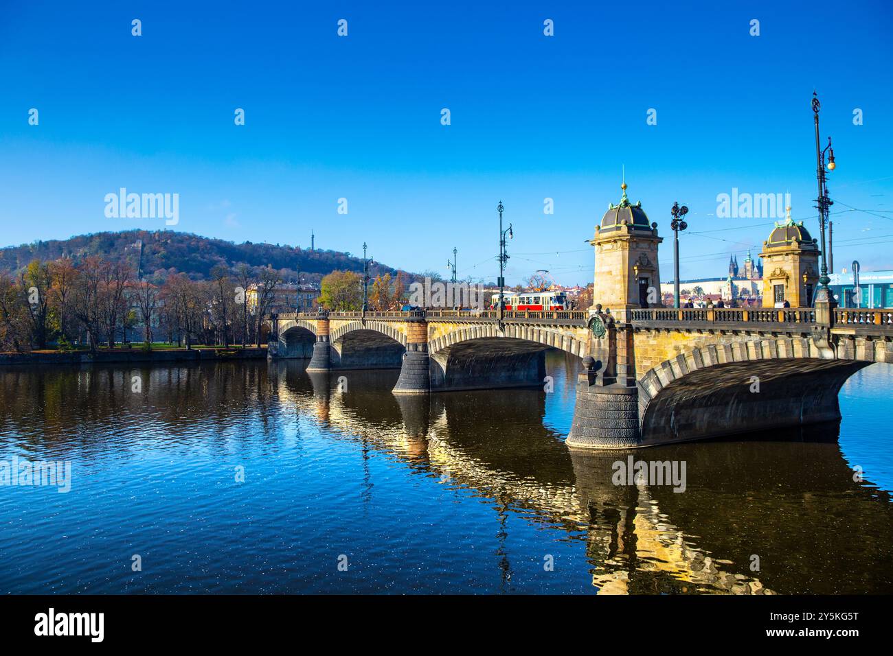 Legion Bridge (Most Legii) and the Vltava river, Prague, Czech Republic ...