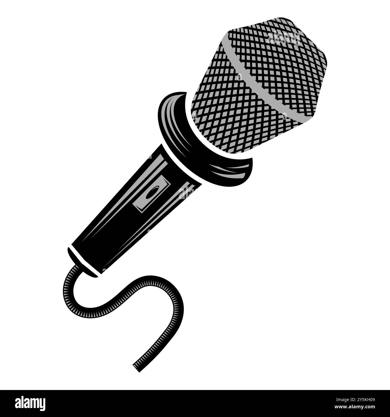 Vector Retro Microphone Icon Isolated on White Background Stock Vector ...
