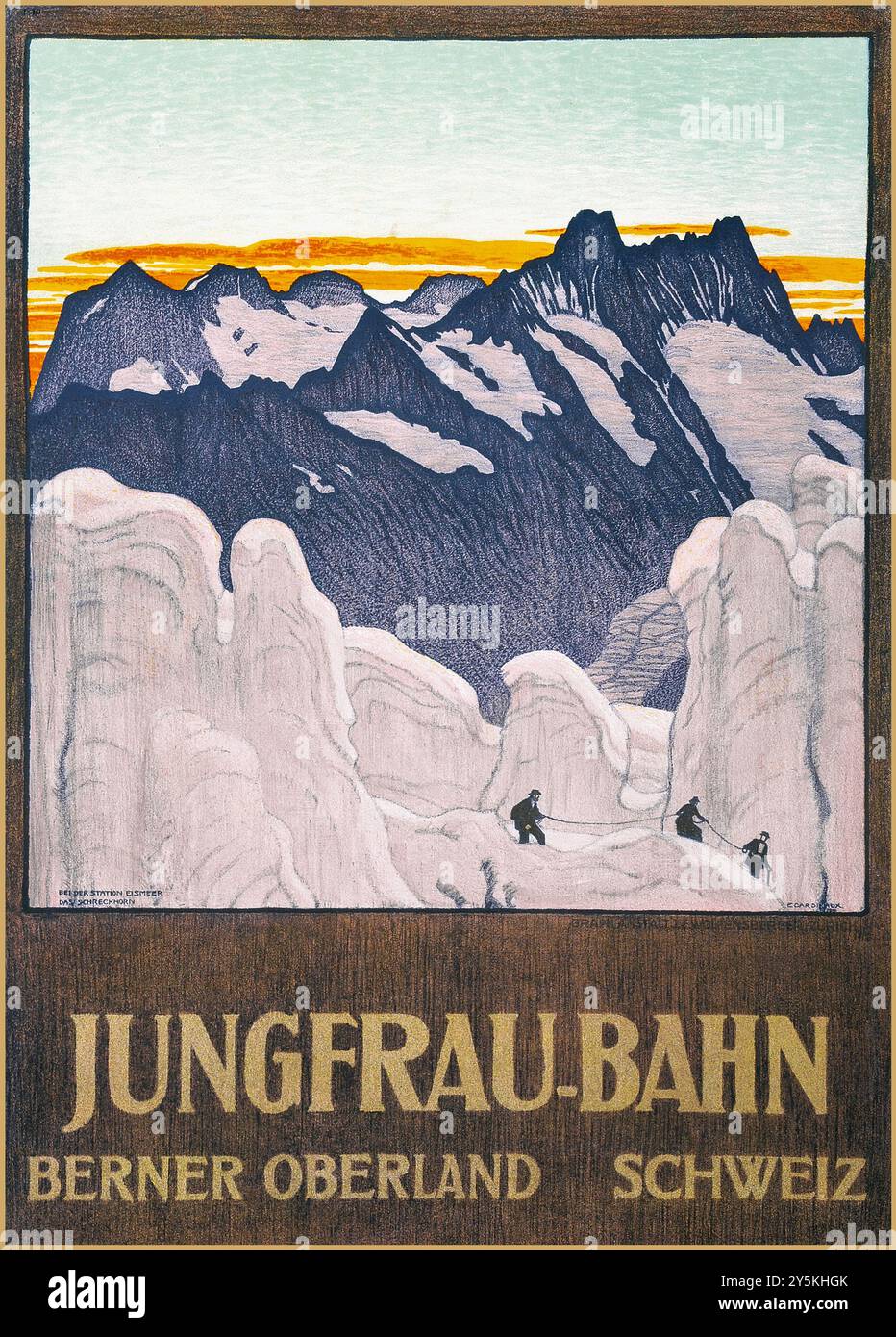 Vintage poster lithograph jungfrau bahn by emile cardinaux hi-res stock ... Vintage poster lithograph jungfrau bahn by emile cardinaux hi-res stock ...