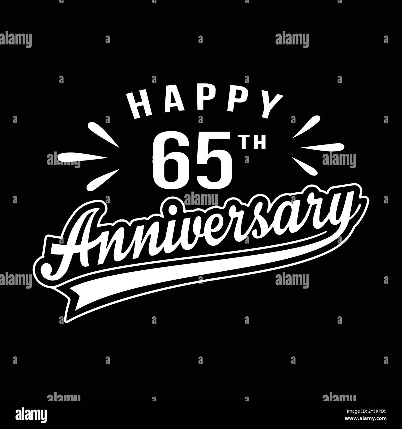 Happy 65th Anniversary. 65 years anniversary design. Vector and ...
