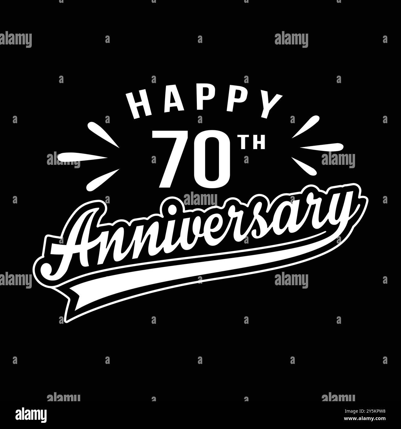 Happy 70th Anniversary. 70 years anniversary design. Vector and ...