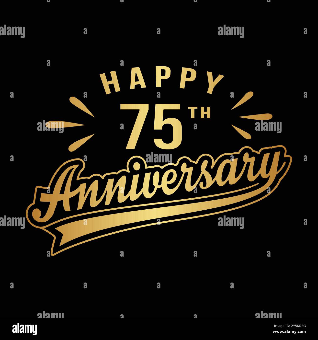 Happy 75th Anniversary. 75 years anniversary design. Vector and ...