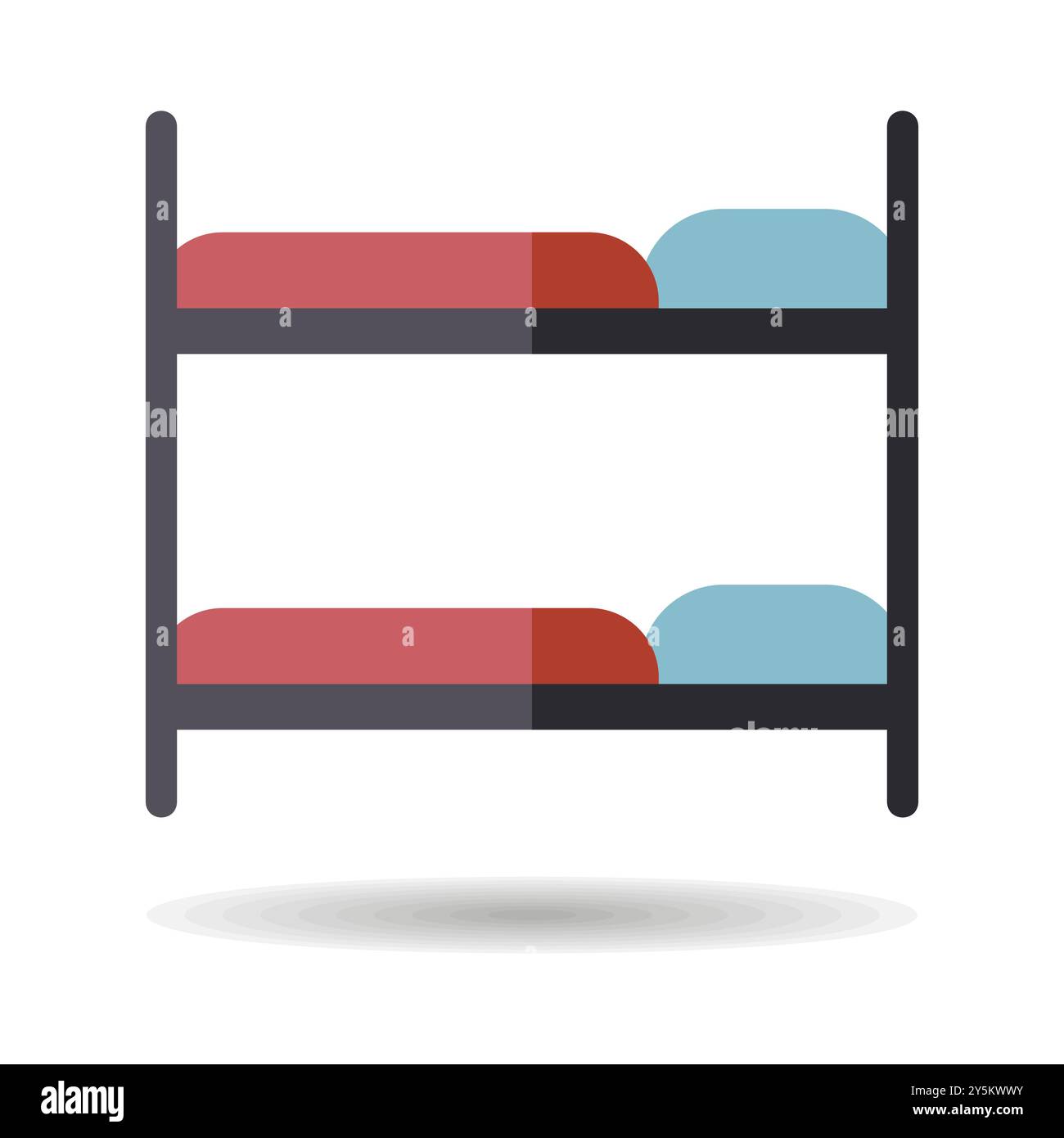 Bunk bed flat vector isolated icon. Graph symbol for travel and tourism ...