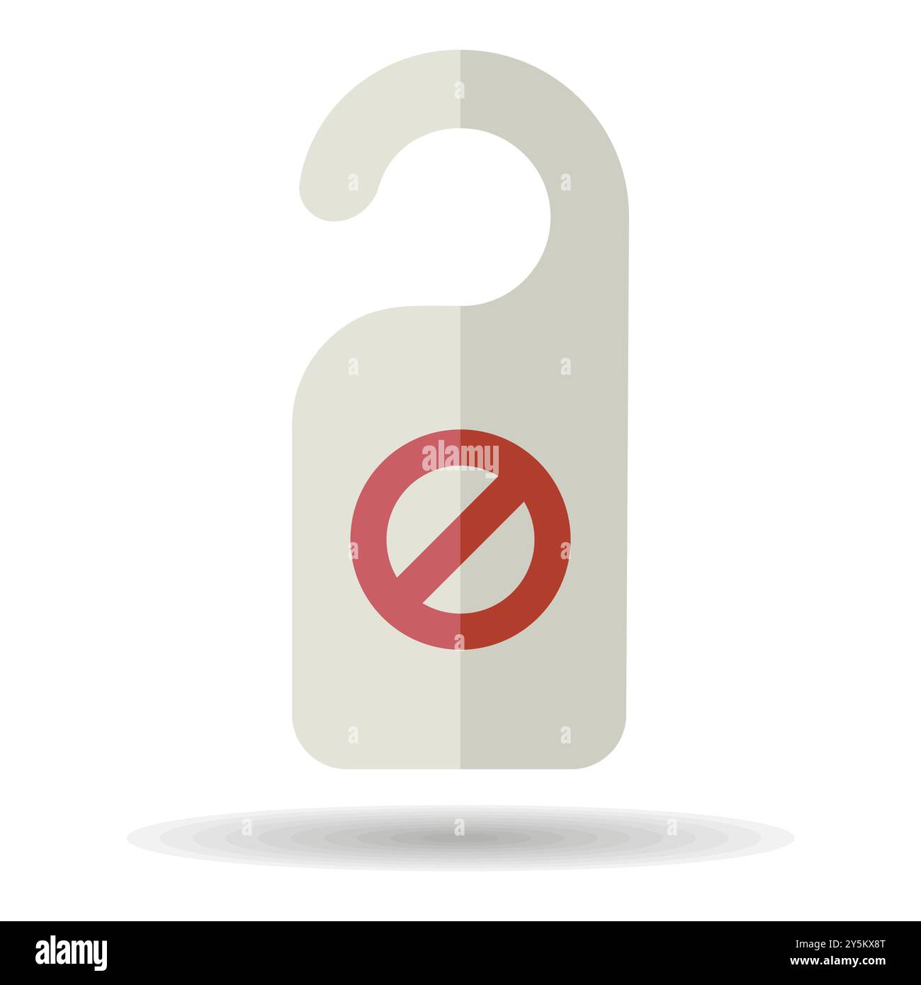 Do not disturb sign vector isolated icon. Red hotel door warning ...