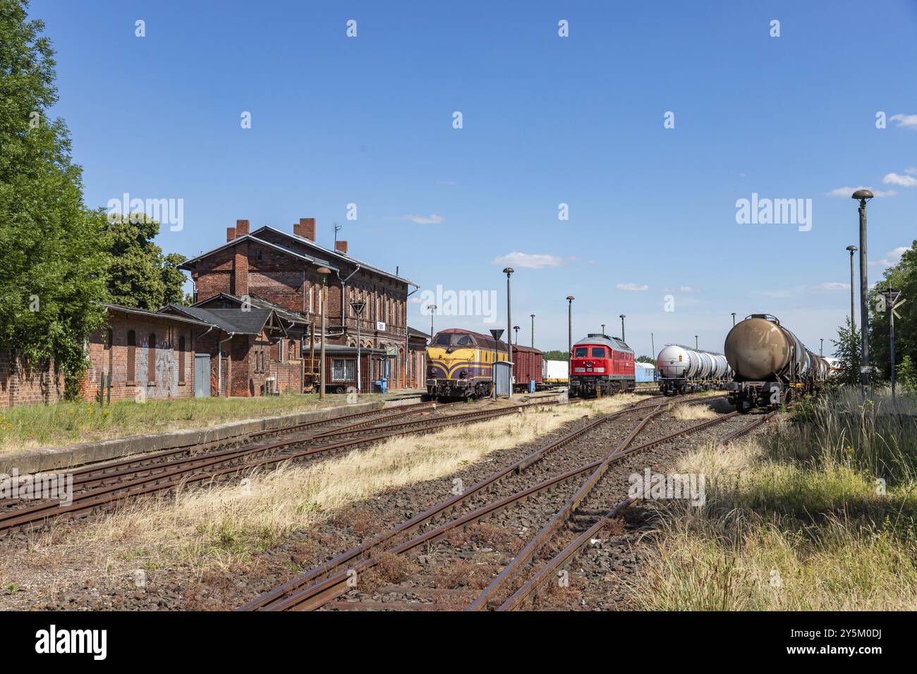 Stored locomotives at the railway station Stock Photo - Alamy