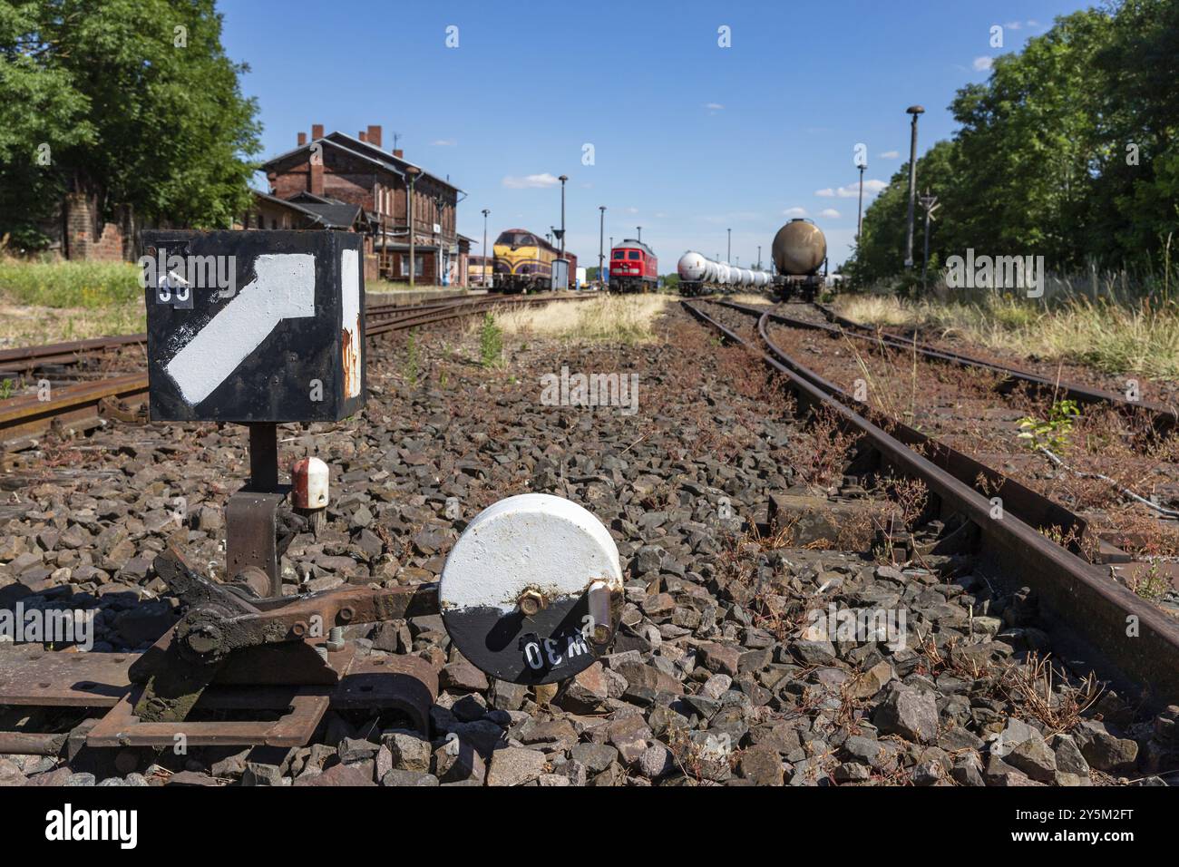 Stored locomotives at the railway station Stock Photo - Alamy