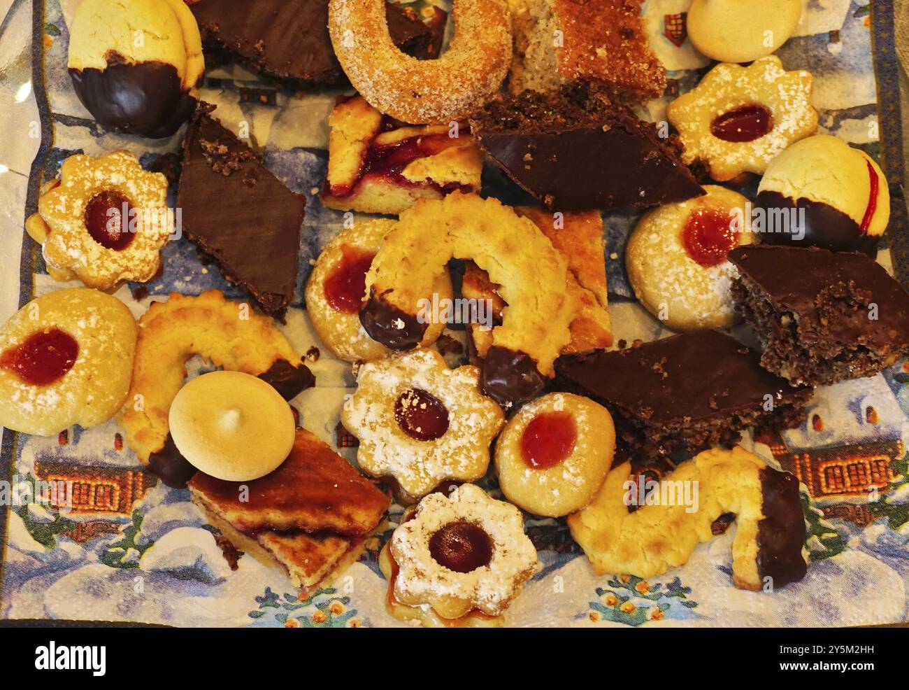 Christmas biscuits of different types, Christmas cookies of different ...