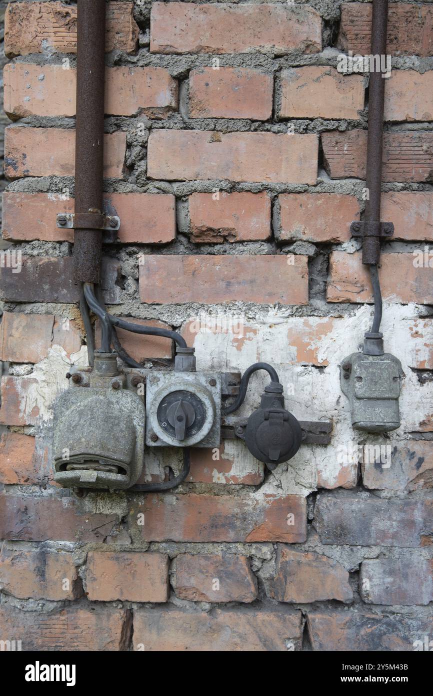 Old DDR electrical installation power socket made of metal Stock Photo ...
