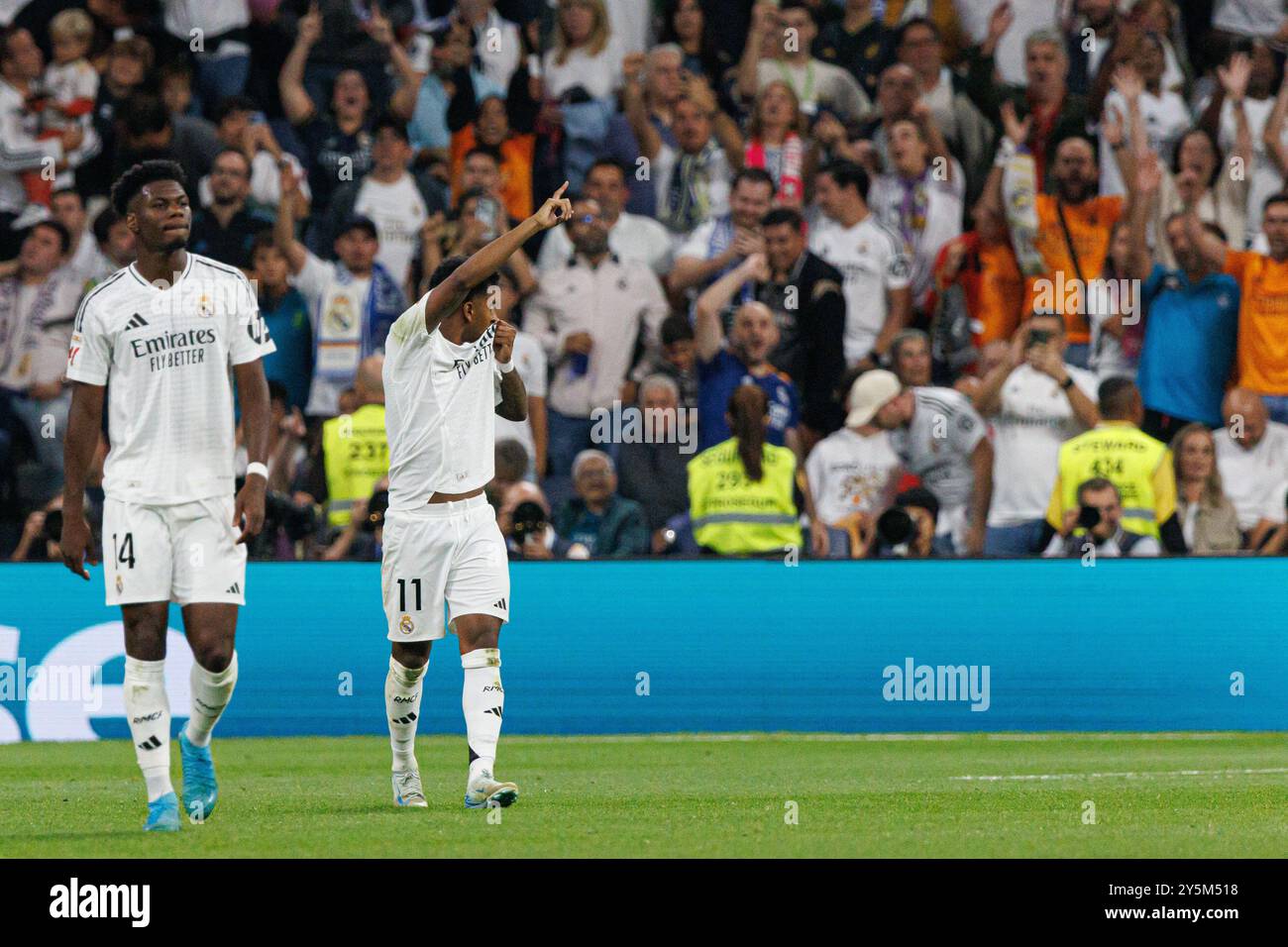 Rodrygo Goes seen celebrating after scoring goal during LaLiga EA ...
