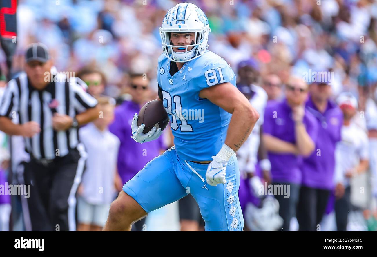 September 21, 2024: North Carolina senior John Copenhaver (81) runs ...