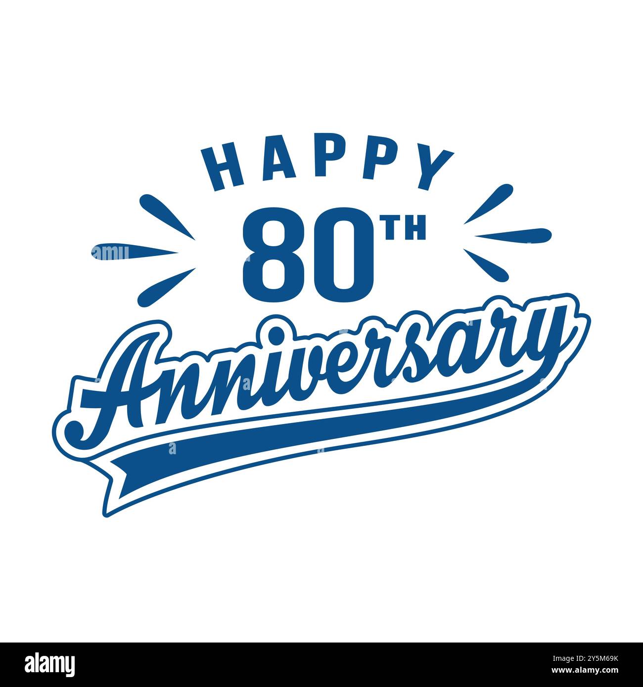 Happy 80th Anniversary. 80 years anniversary design. Vector and ...