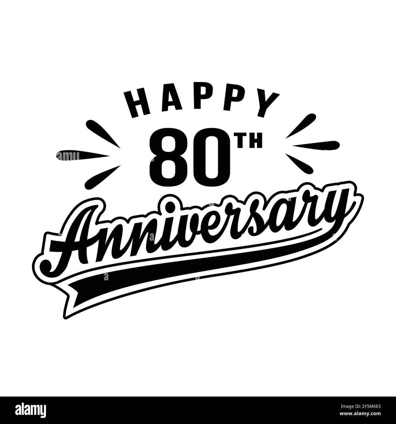 Happy 80th Anniversary. 80 years anniversary design. Vector and ...
