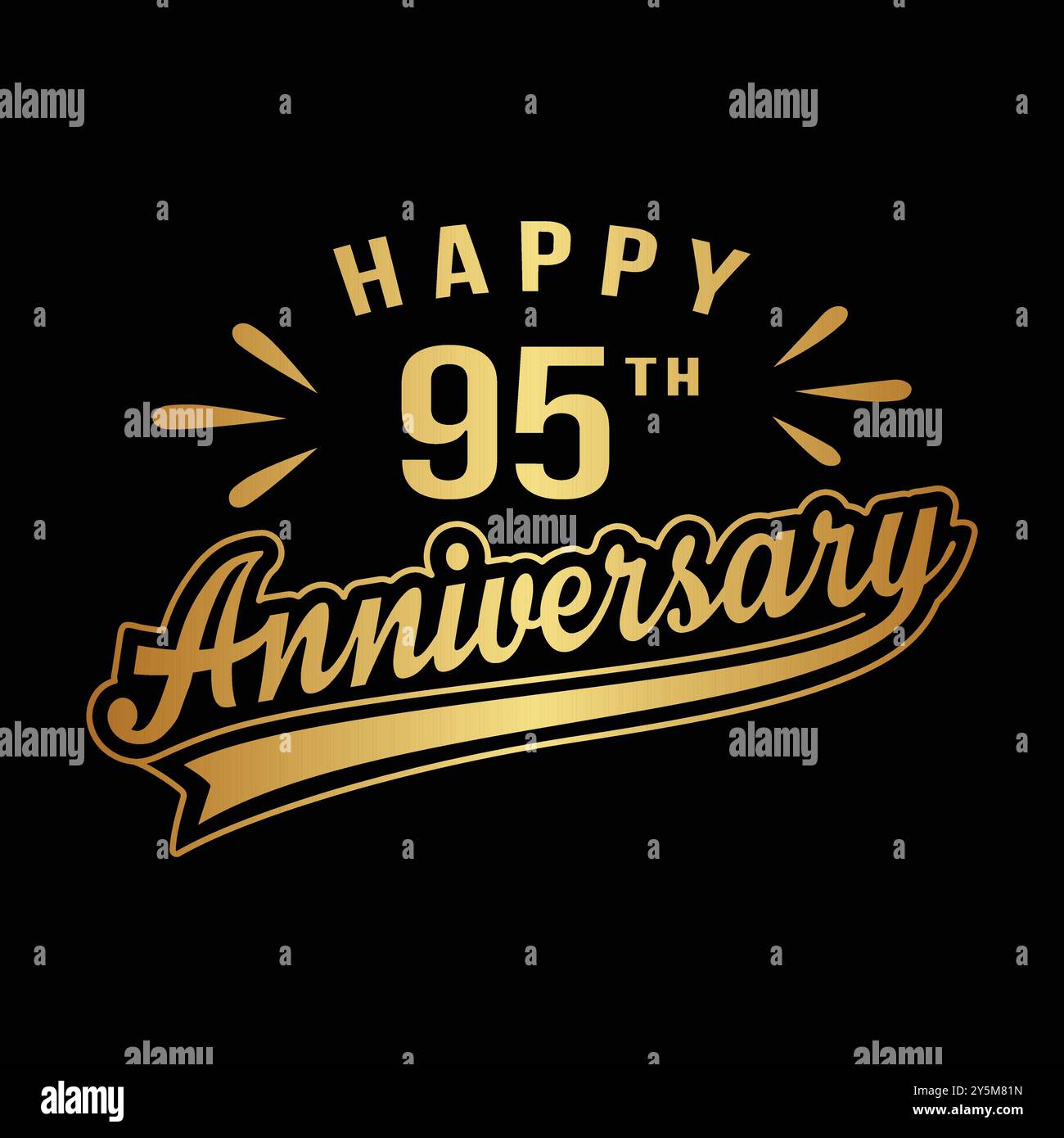 Happy 95th Anniversary. 95 years anniversary design. Vector and ...