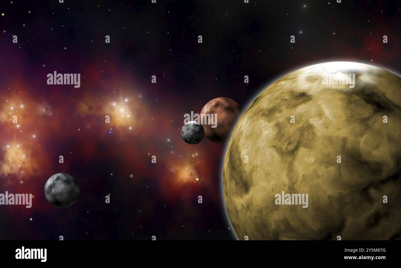 Extrasolar planetary system Stock Photo - Alamy
