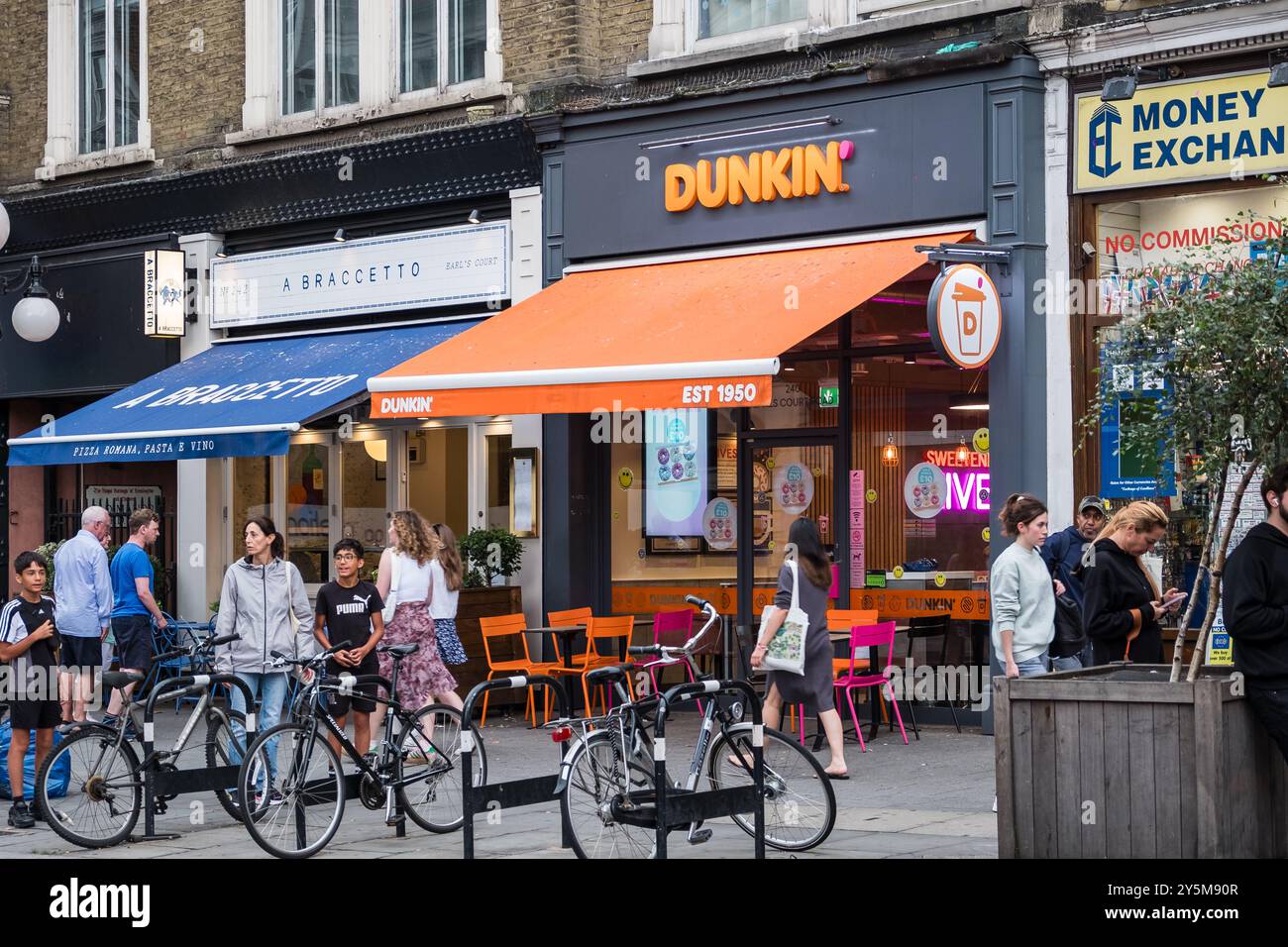 London, UK - July 24, 2024: Dunkin' Donuts cafe in London. Dunkin' is ...