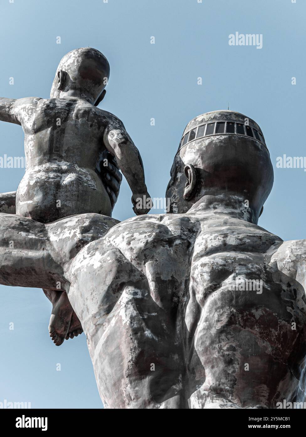 African Renaissance Monument in Dakar, Senegal - Backside Close-up shot ...