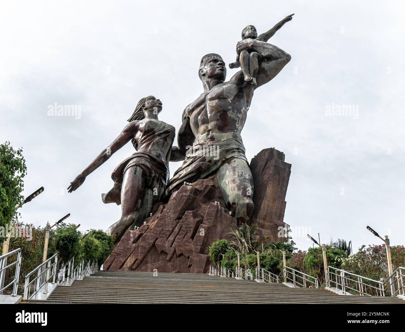 African Renaissance Monument in Dakar, Senegal - Landscape Shot Stock ...
