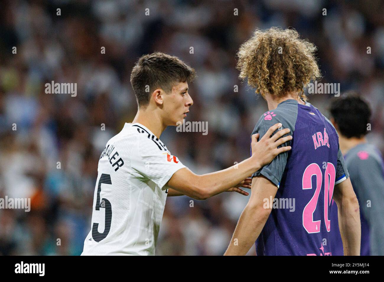 Arda Guler, Alex Kral seen during LaLiga EA SPORTS game between teams ...