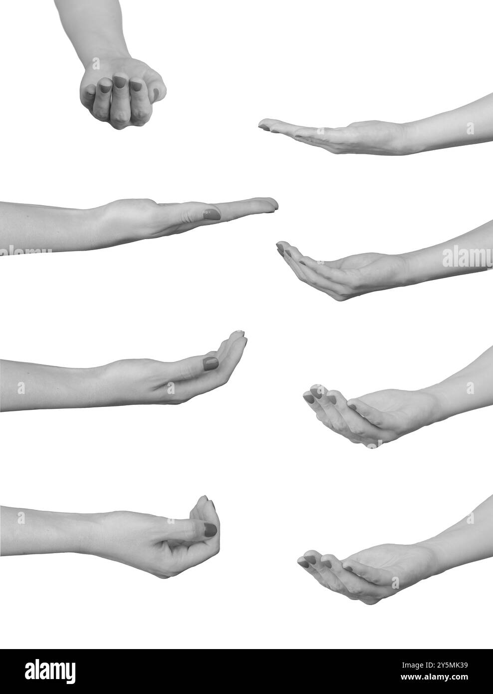 Woman gestures open palms hi-res stock photography and images - Alamy