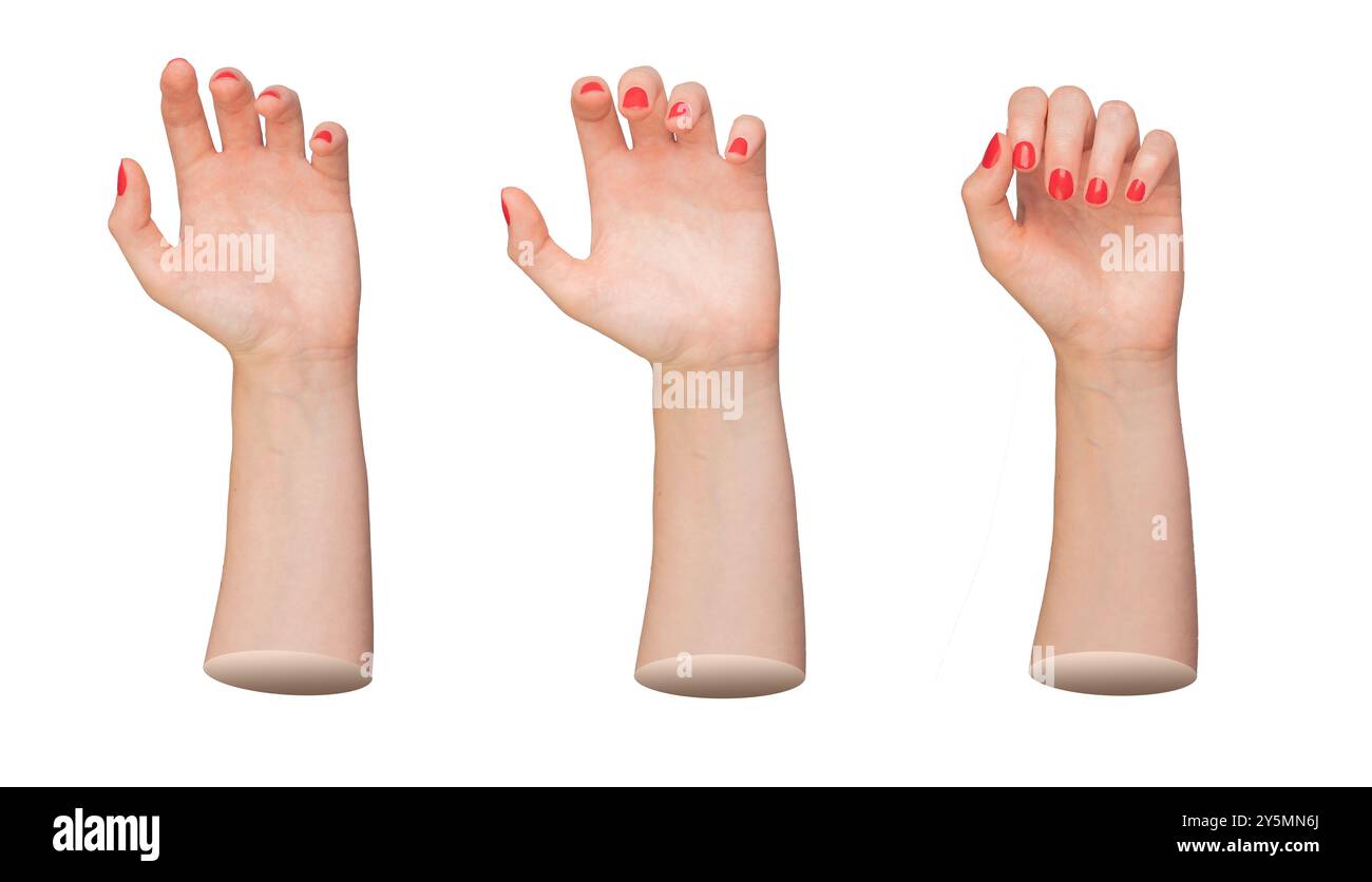 Hand gestures, holding, grabbing, grasping invisible, isolated on white ...