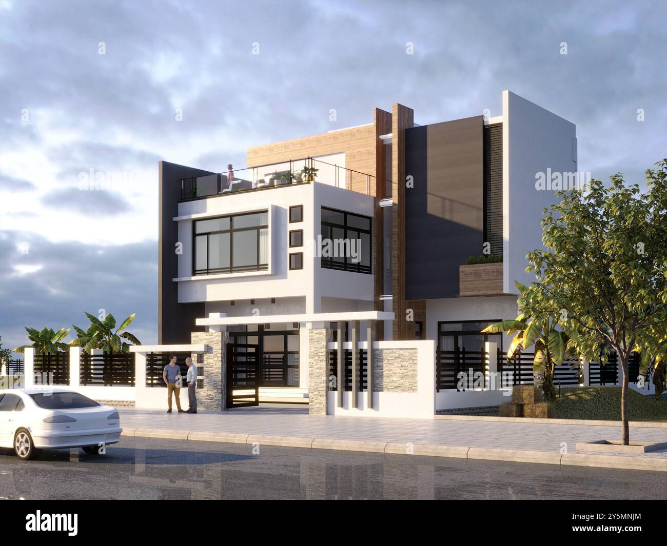 3d render building exterior Stock Photo - Alamy