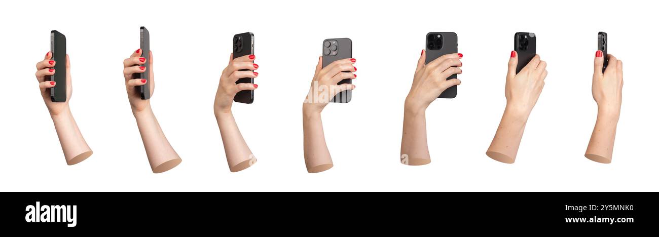 Girl hold smart phone camera Cut Out Stock Images & Pictures - Alamy