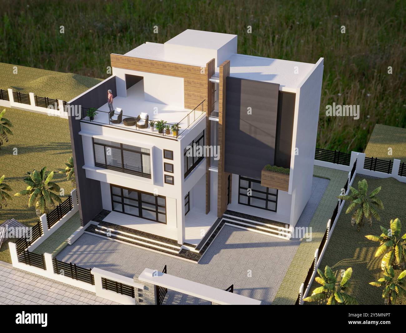 3d render building exterior Stock Photo - Alamy